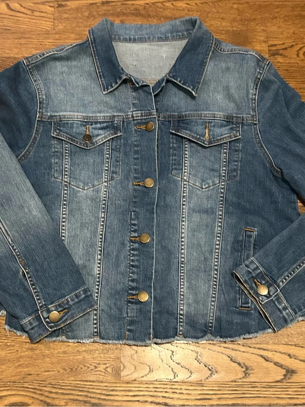 Source Unknown | Jackets & Coats | Denim Jacket With Multicolor Sequin ...